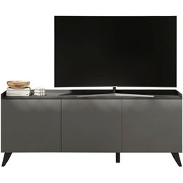 Lowboard Home Affaire, B:181cm H:72cm T:42cm, grau, Wohnzimmer, Sideboards, "Tray, Breite 181 cm, TV-Bank mit 3 T&uuml;ren", Top "Tablet", Push-to-open