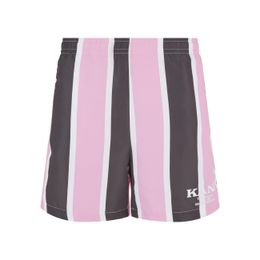Karl Kani Herren Badeshorts "Karl Kani Herren Retro Striped Boardshorts"rose, grau, wei&szlig;, Gr. XS, 100% Polyester, Badehosen