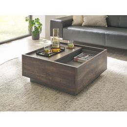 Couchtisch Home Affaire, B:75cm H:33cm T:75cm, braun, Wohnzimmer, Tische, "LARGO", Breite ca. 75 cm