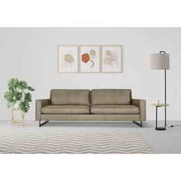 3-Sitzer Home Affaire, B:236cm H:85cm T:97cm, beige, Kunstleder (65% Polyester, 35% Lederfasern);Cord (92% Polyester, 8% Polyamide), Sofas,