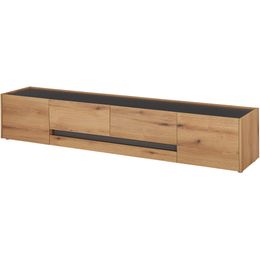 Lowboard Home Affaire, B:220cm H:40cm T:45cm, beige, FSC-zertifizierter Holzwerkstoff, Wohnzimmer, Sideboards, "City/Giron, moderner TV-Schrank,