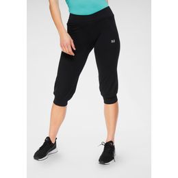 H.I.S. H.I.S Damen 3/4-Hose, schwarz, Gr. 34, bedruckt, Obermaterial: 95% Baumwolle, 5% Elasthan, Hosen, Leichter, d&uuml;nner Stoff f&uuml;r warme Tage.