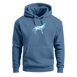 Neverless Sweatshirt 'Polygon Wolf Blau' male Blue size 5XL