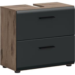Waschbeckenunterschrank Welltime, B:60cm H:55cm T:30cm, schwarz, FSC-zertifizierter Holzwerkstoff, MDF, Badezimmer, Schr&auml;nke, "FLORENZ, TOPSELLER,