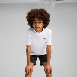 Puma Jungen T-Shirt "TAD ESS TEE B", wei&szlig;, Gr. 164, unifarben, Jersey, Obermaterial: 100% Polyester, Shirts, ergonomischer Schnitt, Kurzarm, f&uuml;r