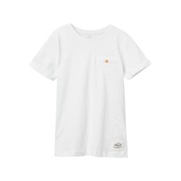 name it Jungen Kurzarmshirt "NKMVINCENT SS TOP F NOOS"hellwei&szlig;, Gr. 116, unifarben, Jersey, Obermaterial: 100% Baumwolle, Shirts, Baumwolle,