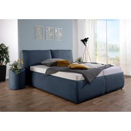 Polsterbett Maintal, B:228cm H:104cm L:222cm, blau, Betten, "Wiesenbach, mit Cord-Bezug", wahlweise in H&auml;rtegrad H2, H3 oder H4