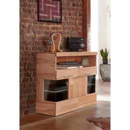 Kommode OTTO HOME, B:85cm H:80cm T:35cm, beige, Holz teilmassiv, Schlafzimmer, Sideboards, "Ribe 85cm breit,35 cm tief, Fronten Massivholz,2 T&uuml;ren