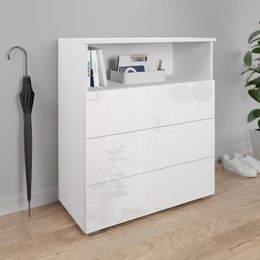 Kommode OTTO HOME, B:70cm H:80cm T:35cm, wei&szlig;, Flur, Sideboards, "Paris", mit 3 Schubk&auml;sten, Breite 70 cm