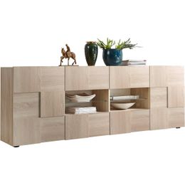 Sideboard Home Affaire, B:241cm H:84cm T:42cm, braun, Wohnzimmer, Sideboards, "Dama Breite 241, Kommode 2 T&uuml;ren u. 4 Schubk&auml;sten, Anrichte", Front in