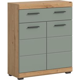 Unterschrank Welltime, B:74cm H:88cm T:31cm, gr&uuml;n, FSC-zertifizierter Holzwerkstoff, Badezimmer, Schr&auml;nke, "SIENA, Breite 74cm, 2 T&uuml;r, 1 Schubkasten,