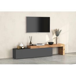 Lowboard OTTO HOME, B:270cm H:51cm T:40cm, grau, Wohnzimmer, Sideboards, "Chronos TV-Board, TV-Schrank", Breite 270 cm TV-Board,Lowboard,1 Klappe und