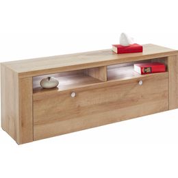 Lowboard OTTO HOME, B:140cm H:49cm, braun, Wohnzimmer, Sideboards, "Larona, zeitloses TV Board mit 1 Klappe und 2 offenen F&auml;chern", Breite 140 cm,
