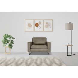 Loveseat Home Affaire, B:105cm H:85cm T:97cm, grau, Kunstleder (65% Polyester, 35% Lederfasern);Cord (92% Polyester, 8% Polyamide), Sessel, "Pinto