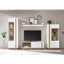Wohnwand Home Affaire, B:290cm, wei&szlig;, Holzwerkstoff, Wohnzimmer, Kastenm&ouml;bel-Sets, "CLAiR Kombi 21"