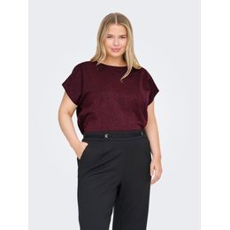 Only CARMAKOMA Damen Kurzarmshirt "CARMOSTER GLITTER S/S TOP JRS NOOS"chocolate truffle detail:chocolate truffle lurex, Gr. S, Glitzermuster, Jersey,