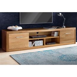 Lowboard OTTO HOME, B:200cm H:45cm T:42cm, braun, Holz teilmassiv, Wohnzimmer, Sideboards, "Logo,200cm breit,42 cm tief, Fronten Massivholz,