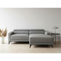 Ecksofa OTTO HOME "LEWII, L-Form, 213 cm - elektr. Relaxfunktion", anthrazit, B:213cm H:70cm T:163cm, Webstoff 100% Polyester, Sofas, Ecksofa, mit USB A/C-Anschluss. Federkern, verstellbaren Kopfst&uuml;tzen, Webstoff, Topseller