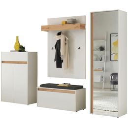 Garderoben-Set Home Affaire, B:255cm H:200cm T:35cm, wei&szlig;, Holzwerkstoff, Flur, Kastenm&ouml;bel-Sets, "City/Giron, moderne Garderobe, viel Stauraum, ca.