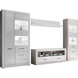 Wohnwand Home Affaire, B:335cm, wei&szlig;, Wohnzimmer, Kastenm&ouml;bel-Sets, "BIANCO"
