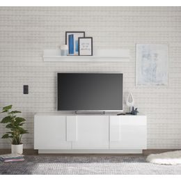 Lowboard Home Affaire, B:181cm H:63cm T:44cm, wei&szlig;, Wohnzimmer, Sideboards, "Jupiter, Breite 181 cm, TV-Board 3 T&uuml;ren - Soft Closing, TV-Schrank",