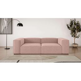 Big-Sofa OTTO HOME, B:260cm H:72cm T:130cm, rot, 100% Polyester, Sofas, "XL HAILY Modularsofa extra tief, Sitztiefe 100 cm", als Modul oder separat