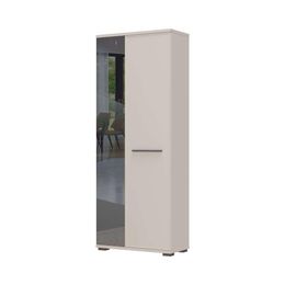 Garderobenschrank OTTO HOME, B:76cm H:194cm T:36cm, beige, Kunststoff, MDF, Metall, Spanplatte, Flur, Schr&auml;nke, "Opera, Kleiderschrank", UV-lackiert,