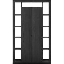 Mehrzweckschrank Home Affaire, B:134cm H:217cm T:42cm, schwarz, K&uuml;che, Schr&auml;nke, "Rimini", Breite 134 cm