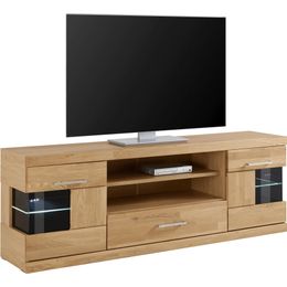 Lowboard OTTO HOME, B:160cm H:55cm T:35cm, beige, Holz teilmassiv, Wohnzimmer, Sideboards, "Ribe,160cm breit,55cm hoch,Oberplatte massiv", Korpus