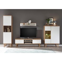 Wohnwand Home Affaire, B:320cm, braun, Wohnzimmer, Kastenm&ouml;bel-Sets, "Merle"