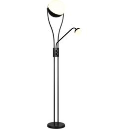 Trio LEUCHTEN LED Stehlampe "CHRIS, LED Stehleuchte, mit Lesearm, Drehdimmer", 2, &Oslash; 28cm H: 180cm, 1 Stk.schwarz matt, Wohnzimmer, Leuchten,