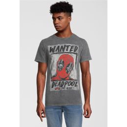 Recovered Damen T-Shirt "Deadpool Wanted Poster", grau, Gr. S, bedruckt, 100% Baumwolle, Shirts, mit coolem Marvel-Print