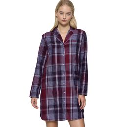 Triumph Damen Nachthemd "Boyfriend NDW X Checks", Gr. 40, rot, Flanell, Obermaterial: 100% Baumwolle, kontrastfarbene Details, Kleider, bequem und