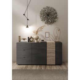 Sideboard Home Affaire, B:181cm H:86cm T:44cm, grau, Wohnzimmer, Sideboards, "Venus, Kommode", Breite 181 cm