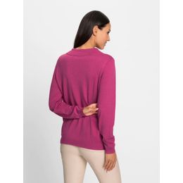 Heine Damen Strickpullover "Pullover", pink, Gr. 40, unifarben, 45% Viskose, 27% Baumwolle, 25% Polyamid, 3% Kaschmir, Pullover