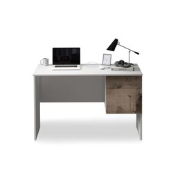 Schreibtisch Home Affaire, B:110cm H:75cm T:50cm, wei&szlig;, Jugendzimmer, Tische, "Coro, kleiner Computertisch, B&uuml;rotisch", mit 1 T&uuml;r & 1 Schublade,
