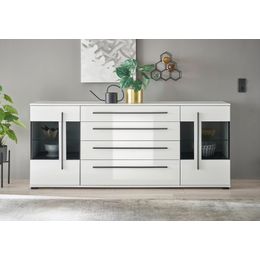 Sideboard Home Affaire, B:200cm H:86cm T:42cm, wei&szlig;, FSC-zertifizierter Holzwerkstoff, Wohnzimmer, Sideboards, "Cantara, moderner Schrank, Kommode in