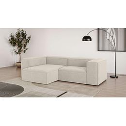 Ecksofa OTTO HOME, B:260cm H:72cm T:160cm, beige, 100% Polyester, Wohnzimmer, Sofas, "HAILY L-Form links/rechts, Modularsofa, Sitztiefe 70/130 cm",
