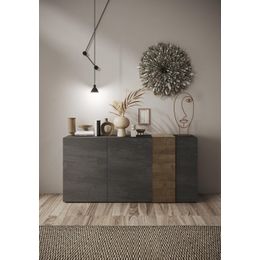 Sideboard Home Affaire, B:181cm H:86cm T:44cm, grau, Wohnzimmer, Sideboards, "Venus, Kommode", Breite 181 cm