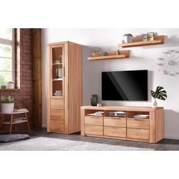 Wohnwand OTTO HOME, beige, Holzwerkstoff, Wohnzimmer, Kastenm&ouml;bel-Sets, "Zara", teilmassives Holz