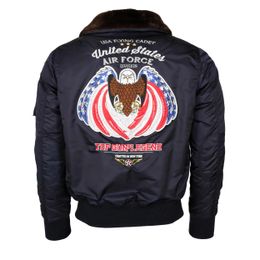 Top Gun Herren Bomberjacke "TG20202013", blau, Gr. M, Obermaterial: 100% Nylon / Innenfutter: 100% Polyester / Strick: 100% Polyester / Wattierung: