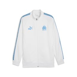 Puma Damen Sweatjacke "Olympique de Marseille KING Anthem Jacke Herren"wei&szlig; bleu azur blau, Gr. XS, Obermaterial: 63% Polyester, 37% Baumwolle;