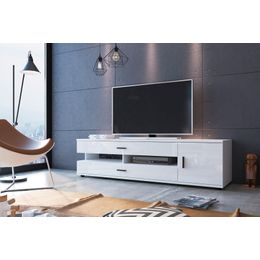 Lowboard OTTO HOME, B:180cm H:48cm T:49,5cm, wei&szlig;, Spanplatte, Wohnzimmer, Sideboards, "Henley", Breite ca. 180 cm