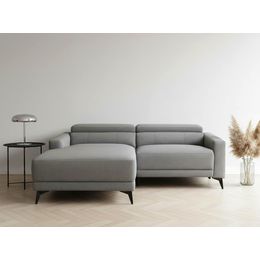 Ecksofa OTTO HOME "LEWII, L-Form, 213 cm - elektr. Relaxfunktion", anthrazit, B:213cm H:70cm T:163cm, Webstoff 100% Polyester, Sofas, Ecksofa, mit USB A/C-Anschluss. Federkern, verstellbaren Kopfst&uuml;tzen, Webstoff