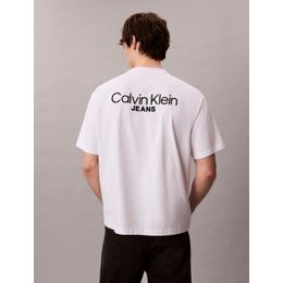 Herren T-Shirt "LOGO BACK PRINT T-SHIRT", wei&szlig;, Gr. XL, Calvin Klein Jeans, unifarben, Web, Obermaterial: 100% Baumwolle, Shirts, Mit