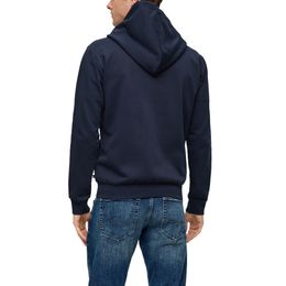 QS Herren Kapuzensweatshirtblau, Gr. XL, unifarben, Sweatware, Obermaterial: 60% Baumwolle, 40% Polyester, Sweatshirts, mit Kapuze