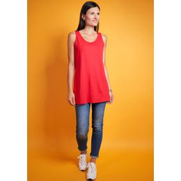 Seidel Moden Damen Longtop, rot, Gr. 54, unifarben, Jersey, Obermaterial: 95% Viskose, 5% Elasthan, Tops, mit Viskose und Stretch - MADE IN GERMANY