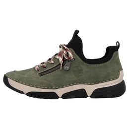 Rieker Damen Slip-On Sneaker, Gr. 42, schwarz, Nubuklederimitat, Textil, Schuhe, Schlupfschuh, Halbschuh, Freizeitschuh mit weicher Innensohle