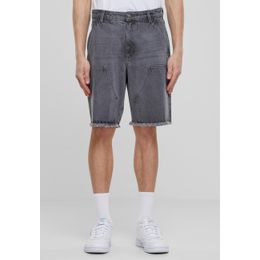 Urban Classics Herren Shorts "Urban Classics Open Edge Two Knee Denim Shorts"new grau washed, Gr. 38, unifarben, 100% Baumwolle, Hosen