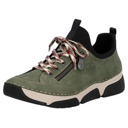Rieker Damen Slip-On Sneaker, Gr. 38, schwarz, Nubuklederimitat, Textil, Schuhe, Schlupfschuh, Halbschuh, Freizeitschuh mit weicher Innensohle